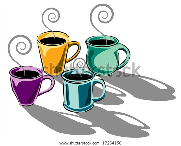 Four Coffee Cups Stock Illustration 17254150