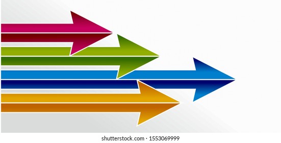 Four Colored Arrows Pointing Direction Stock Illustration 1553069999 ...