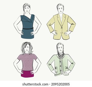Four Different Styles Body Type Stock Illustration 2095202005 ...