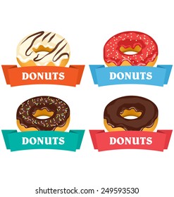 Four Donuts Frames Text Isolated On Stock Illustration 249593530 ...