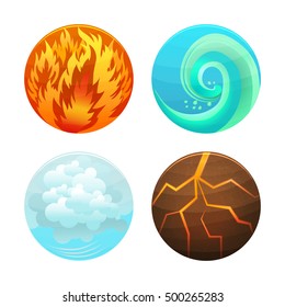 472 Cartoon fire water air earth Images, Stock Photos & Vectors ...