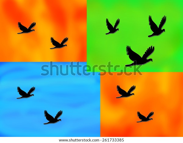 Four Elements Fire Water Earth Air: Stockillustration 261733385 ...