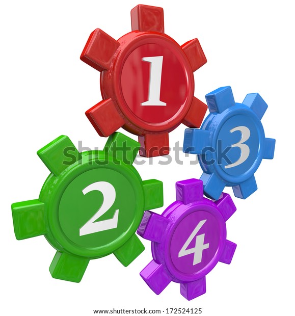 Four Gears Steps Principles Instructions How Stock Illustration ...
