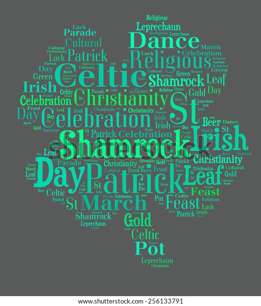 Four Leaf Shamrock Word Cloud On Stock Illustration 256133791 ...