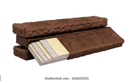 Four Rectangle Shape Wafer Biscuits Chocolate Stock Illustration 1549448186