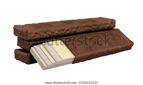 Four Rectangle Shape Wafer Biscuits Chocolate 库存插图 1556555525 ...