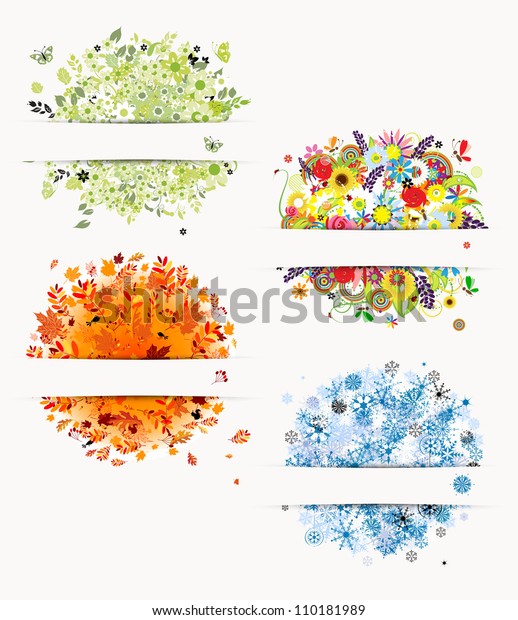 Four Seasons Design Frames Place Your Stock Illustration 110181989 ...