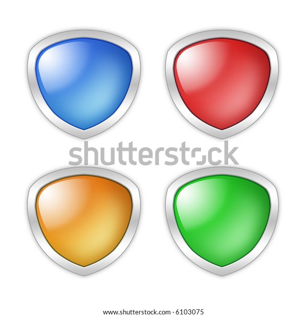 Four Shield Icons Stock Illustration 6103075 | Shutterstock