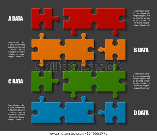 Four Sided 3d Square Puzzle Presentation Stock Illustration 1545551993 ...
