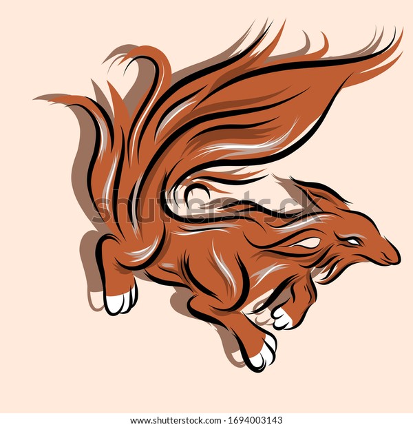 Fox Fire Logo Illustration Vector Mascot Stock Illustration 1694003143 ...