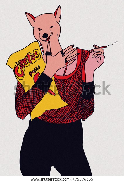 Fox Smoking Stock Illustration 796596355 | Shutterstock