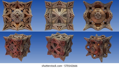 Fractal Geometry 3d Rendering Magic Cube Stock Illustration 570142666 ...