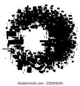 Fragmented Black Silhouette Square Pattern Hole Stock Illustration ...