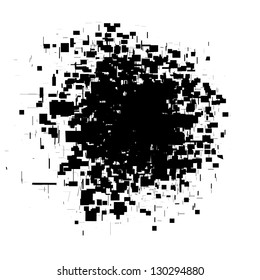 Fragmented Black Silhouette Square Pattern On Stock Illustration ...