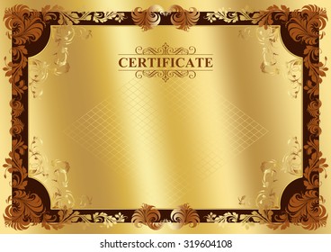 Golden Frame Certificate Stock Illustration 304743302