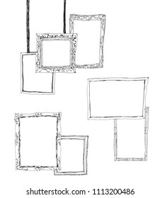 Hand Drawn Sketch Doodle Frames Set Stock Vector (Royalty Free ...