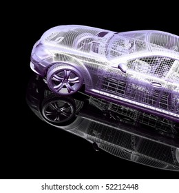Framework Model Car On Black Background Stock Illustration 52212448 ...