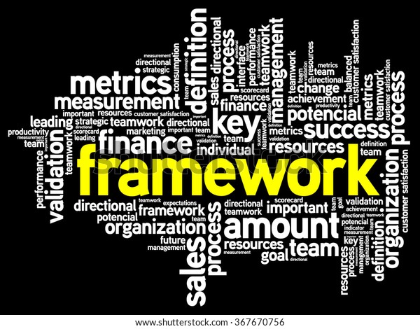 Framework Word Cloud Business Concept Presentation Stock Illustration ...