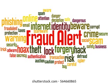 Fraud Alert Word Cloud Concept On Stock Illustration 564660865 ...