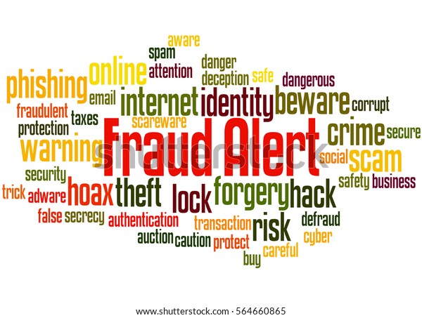 Fraud Alert Word Cloud Concept On Stock Illustration 564660865