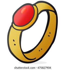 Freehand Drawn Cartoon Ruby Ring Stock Illustration 475827904 ...