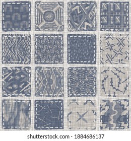 French Blue Linen Patchwork Quilt Woven: ภาพประกอบสต็อก 1884672781 ...