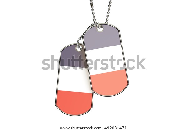 French Dog Tags 3d Rendering Isolated Stock Illustration 492031471 ...