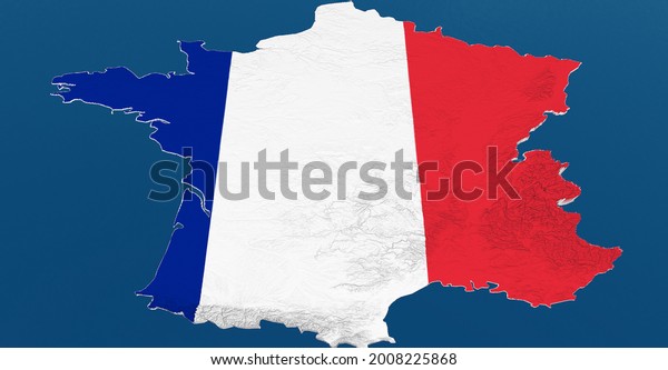 French Flag Map Topography Stock Illustration 2008225868 | Shutterstock