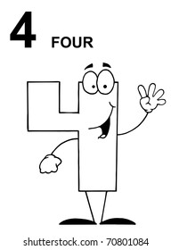 Friendly Blue Number 4 Four Guy 스톡 일러스트 71136193 | Shutterstock