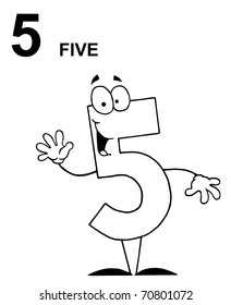 Friendly Outlined Number 5 Five Guy Stock Illustration 70801072 ...