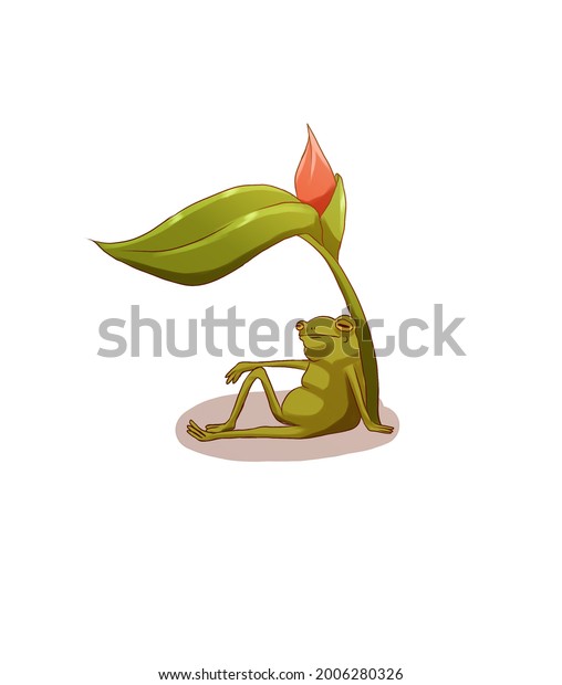 Frog Lying Down Rest Stock Illustration 2006280326 | Shutterstock