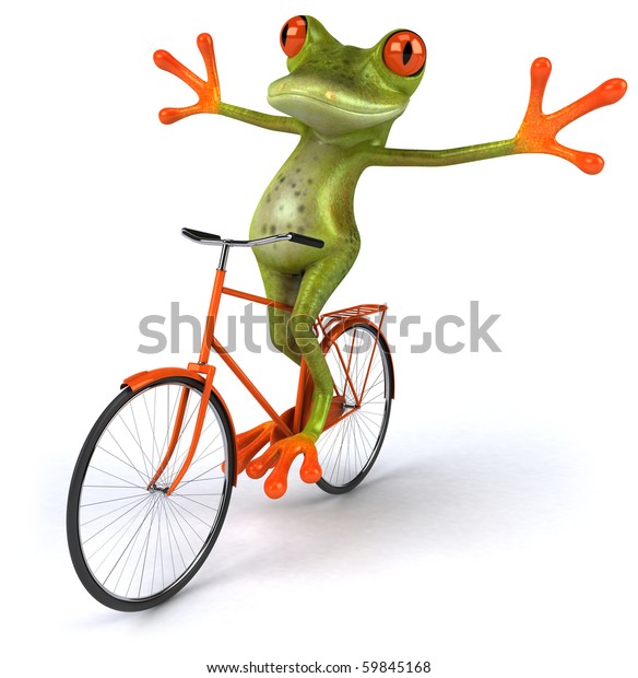 Frog On Bicycle Stock Illustration 59845168