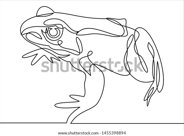 Frog One Line Drawing Continuous One Stock Illustration 1455398894 ...