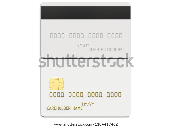 Front Back View Debit Plastic Card Stock Illustration 1104419462 ...