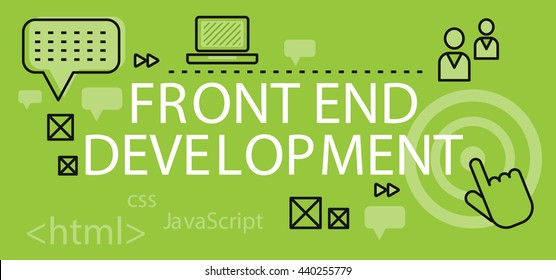Front End Development Banner Concept Background Stock Illustration ...