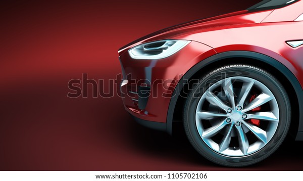Front Red Car Side View 3d Stock Illustration 1105702106 | Shutterstock