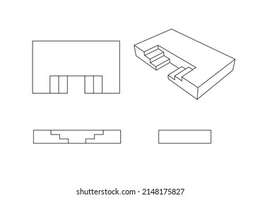 Front Top Side View 3d Perspective Stock Illustration 2148175827 ...