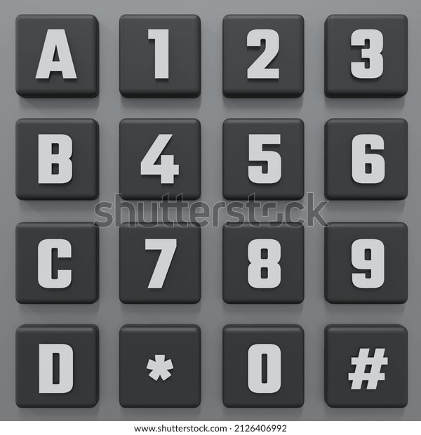 Front View 3d Numberpad Stock Illustration 2126406992 | Shutterstock