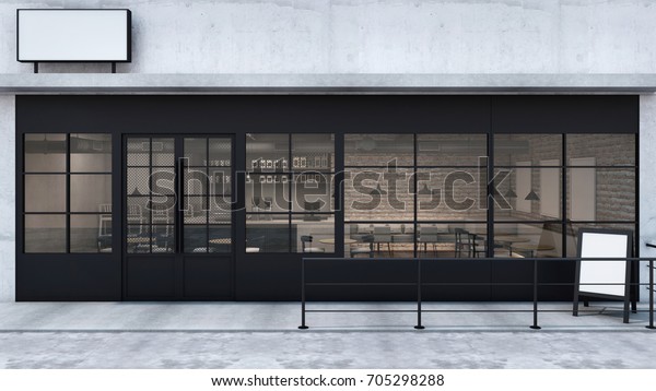 Front View Cafe Shop Restaurant Design Stock Illustration 705298288