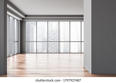 Front View Empty Office Gray Walls Stock Illustration 1797927487 ...