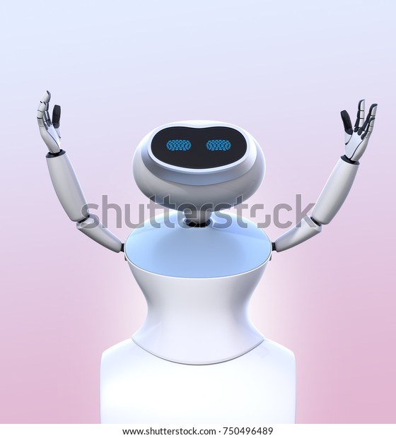 Front View Humanoid Robot Isolated On: ilustración de stock 750496489 ...