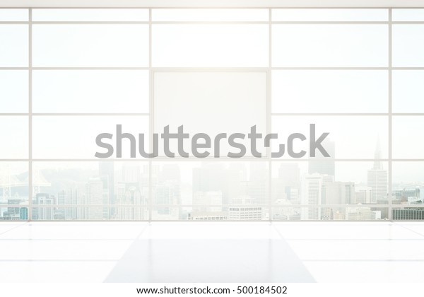 Front View Interior Floortoceiling Panoramic Window Stock Illustration ...