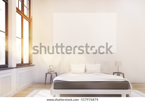Front View Master Bedroom Bed Two Stock Illustration 557976874