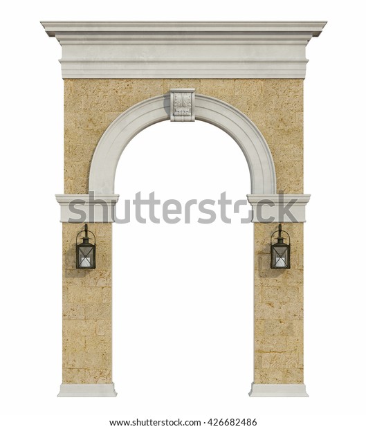Front View Medieval Arch Isolated On Stock Illustration 426682486 ...