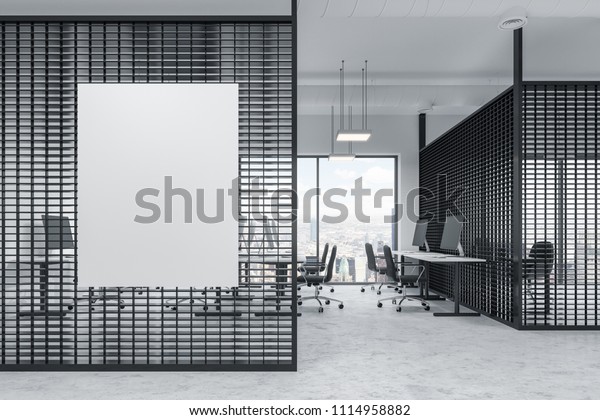 Front View Modern Office Interior White Stock Illustration 1114958882 ...
