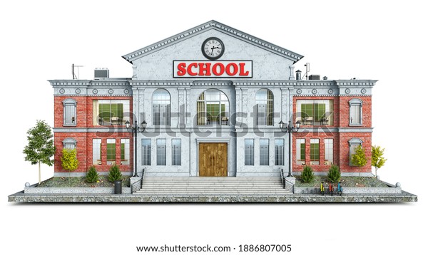 Front View On Classical School Building Stock Illustration 1886807005 ...