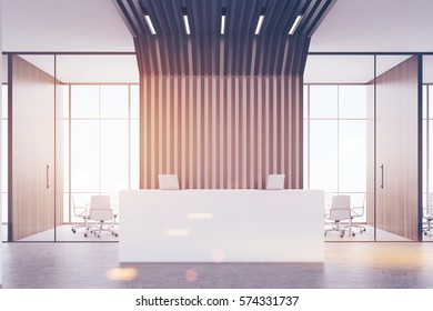 Front View Reception Counter Two Laptops Stock Illustration 574331737 ...