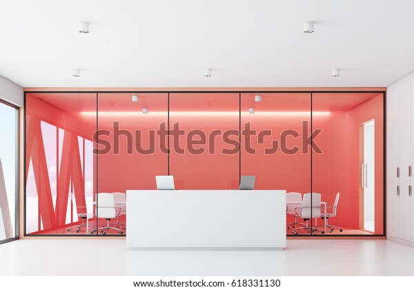 Front View Reception Desk Standing Office 스톡 일러스트 618331130 | Shutterstock