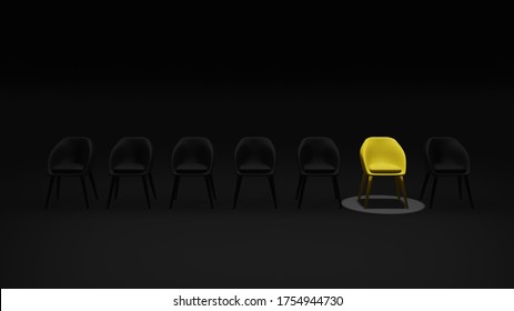 Front View Row Chairs One Chair Stock Illustration 1754944730