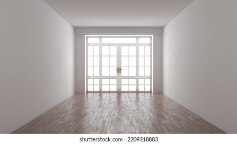 Frontal View Empty Interior Concept White Stock Illustration 2209318883 ...